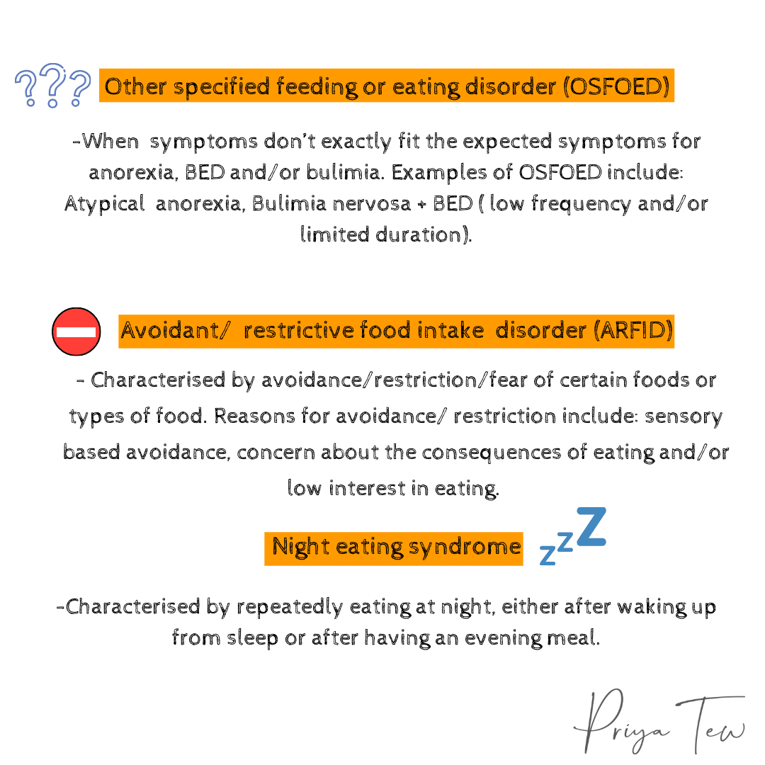 Types of Eating Disorders - Dietitian UK