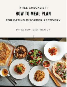 Recovery meal plan for anorexia and eating disorders